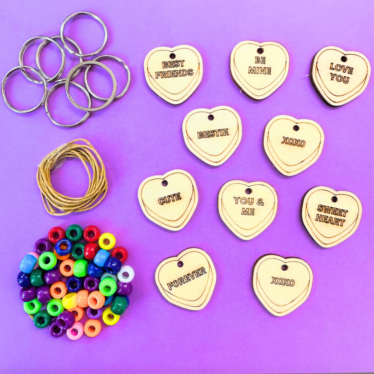 Set of 10 Valentine Heart Bag Charms – The Make Company